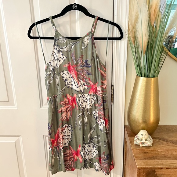 Roxy | Dresses | Roxy Sage Green Floral Dress | Poshmark